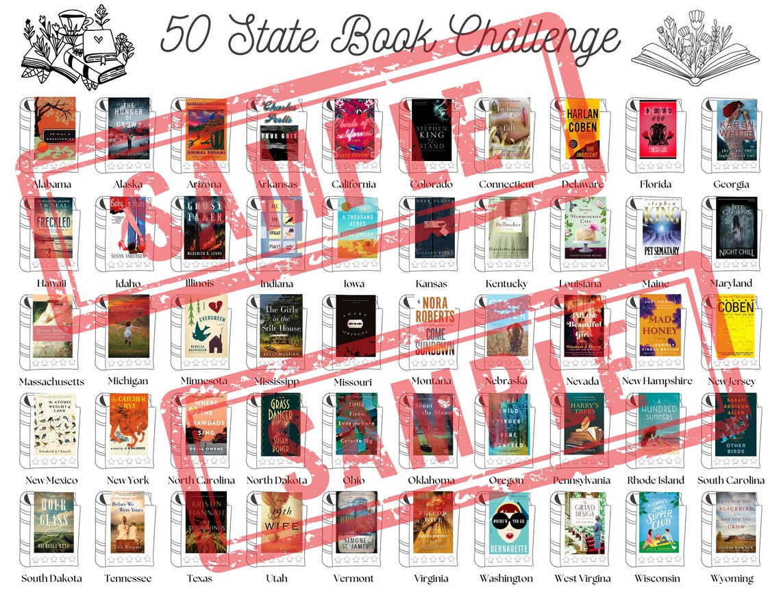 50 States Reading Challenge Canva Template - Etsy