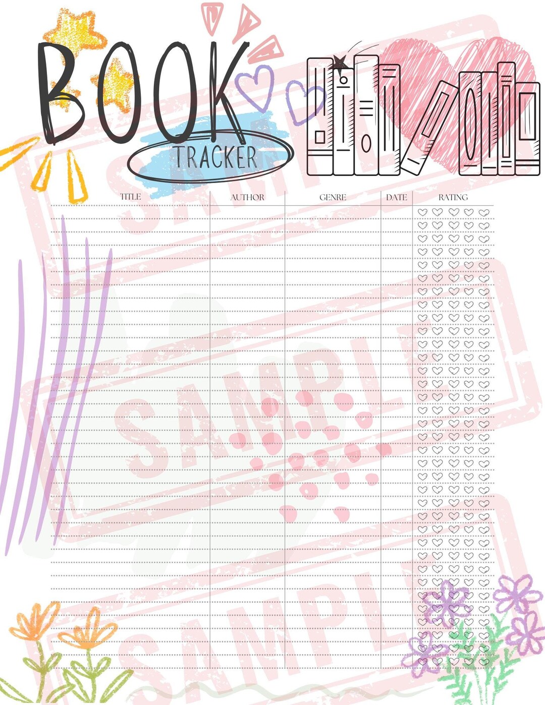 Doodle Book Tracker - Etsy
