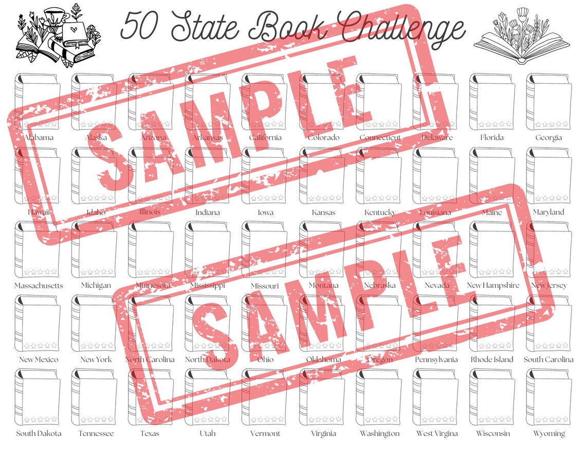 50 States Reading Challenge Canva Template - Etsy