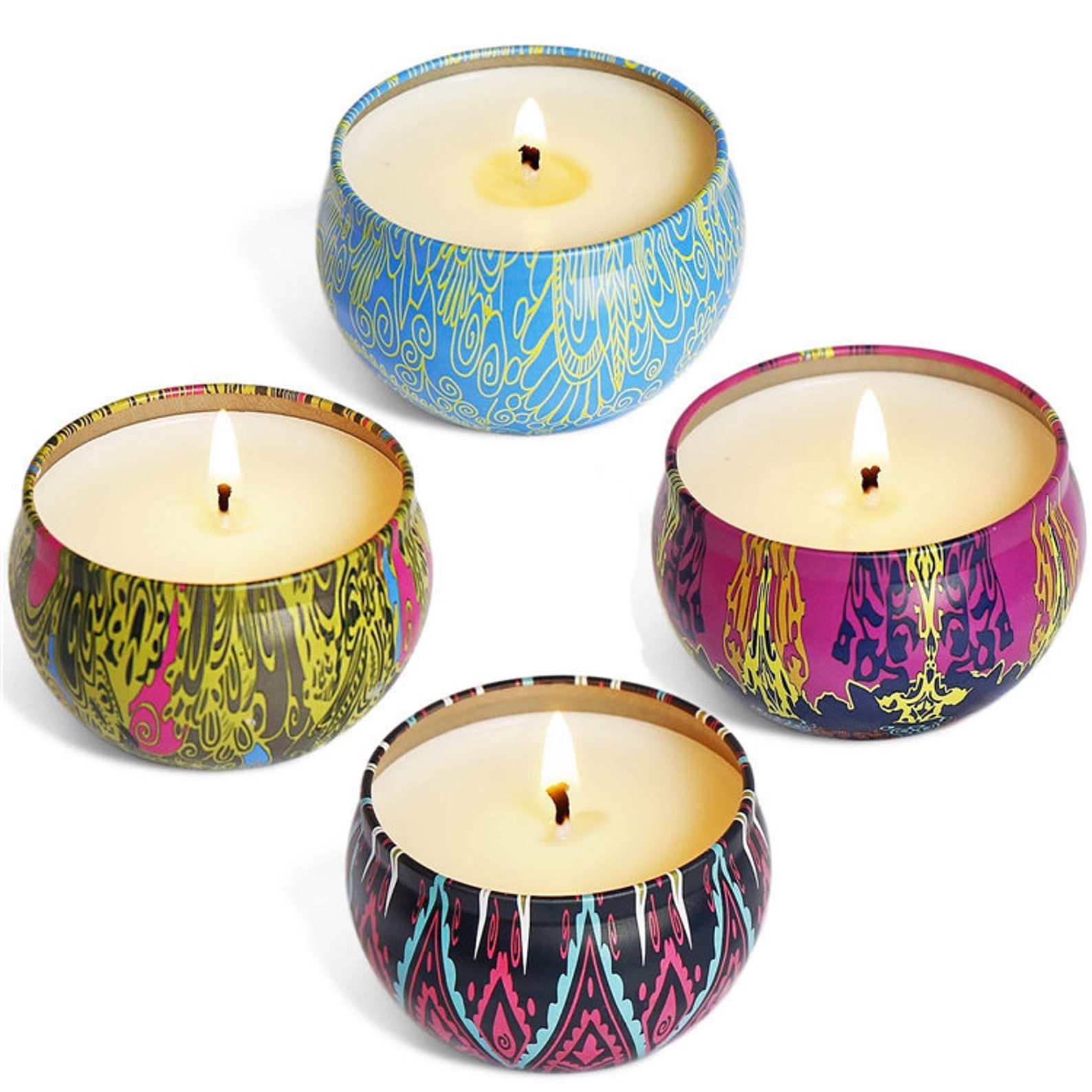 4 , 8, 12 PCS Scented Natural Soy Wax Candle Gift Set Aromatherapy ...