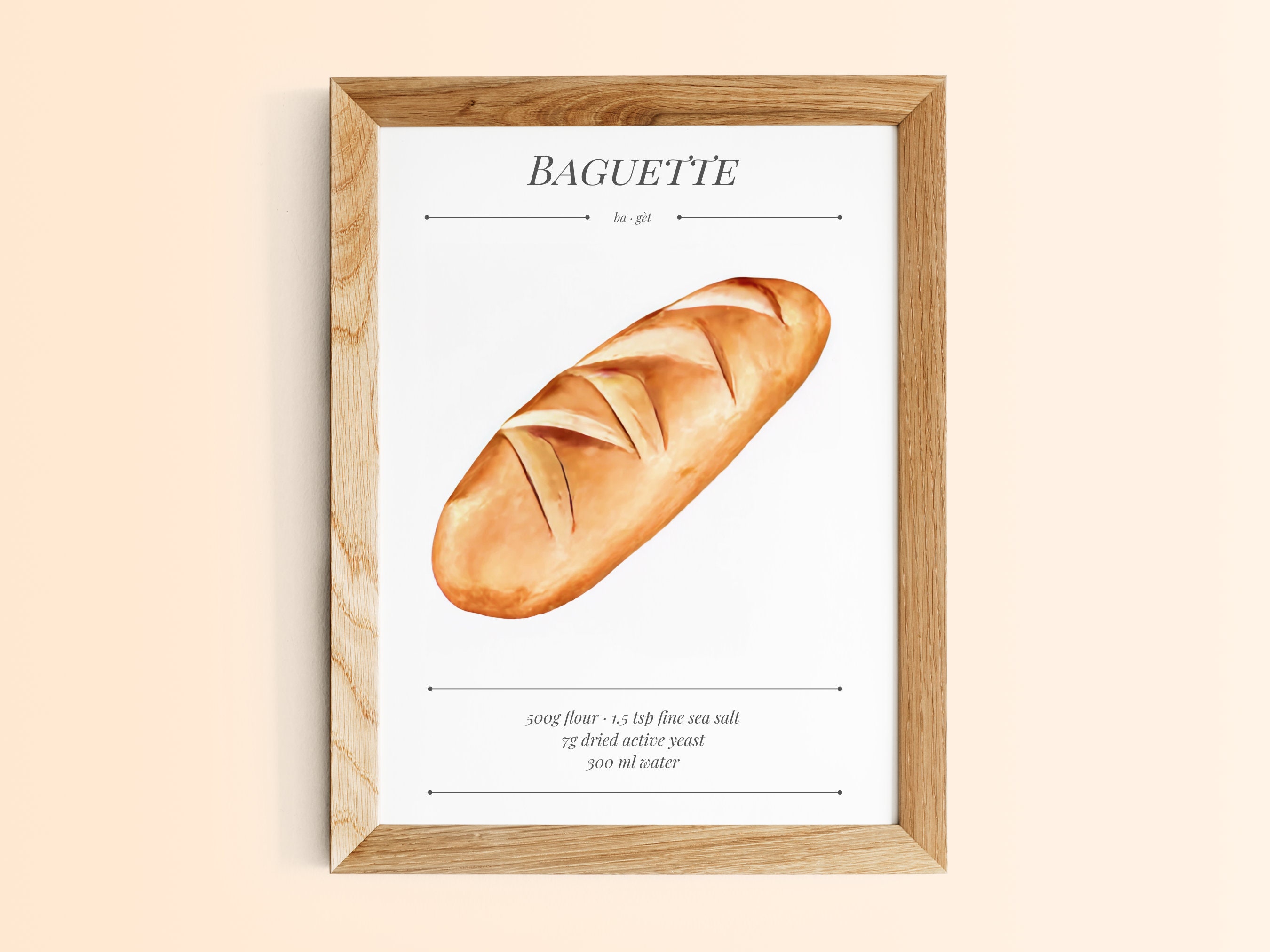 Kitchen Decor Printable Poster Bread French Bakery Wall Art Gallery Set ...