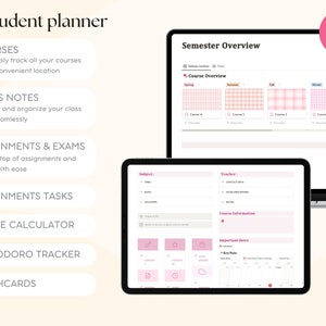 Coquette Student Planner, Template Notion, All-in-one, ADHD, Aesthetic ...