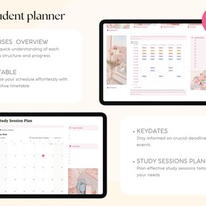 Coquette Student Planner, Template Notion, All-in-one, ADHD, Aesthetic ...