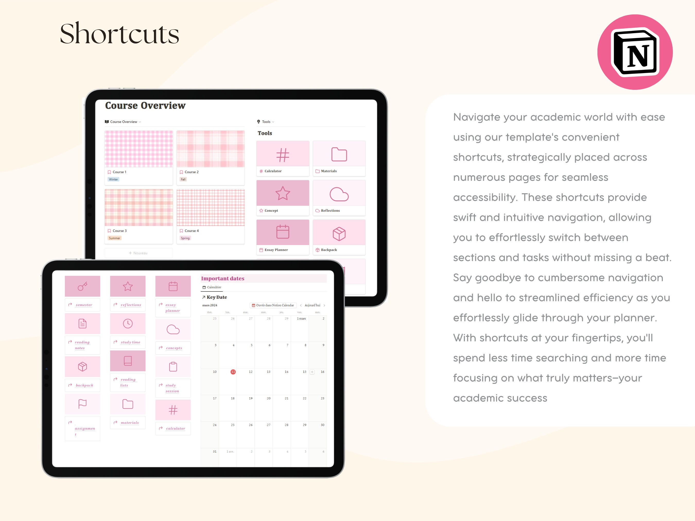 Coquette Student Planner, Template Notion, All-in-one, ADHD, Aesthetic ...