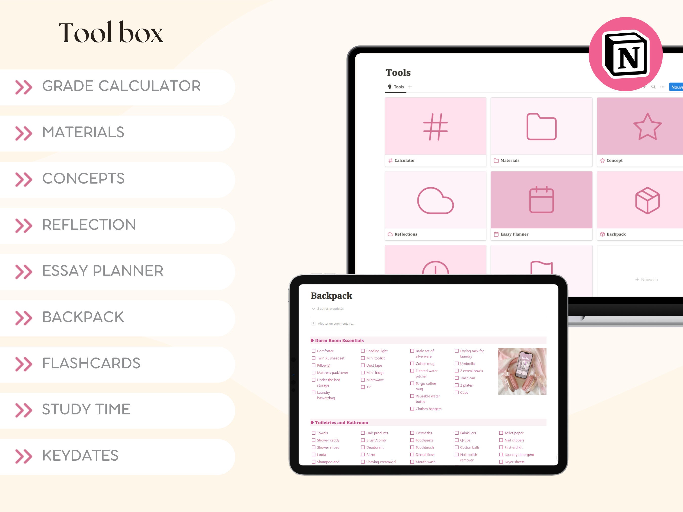 Coquette Student Planner, Template Notion, All-in-one, ADHD, Aesthetic ...