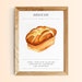Kitchen Decor Printable Poster Bread French Bakery Wall Art Gallery Set ...