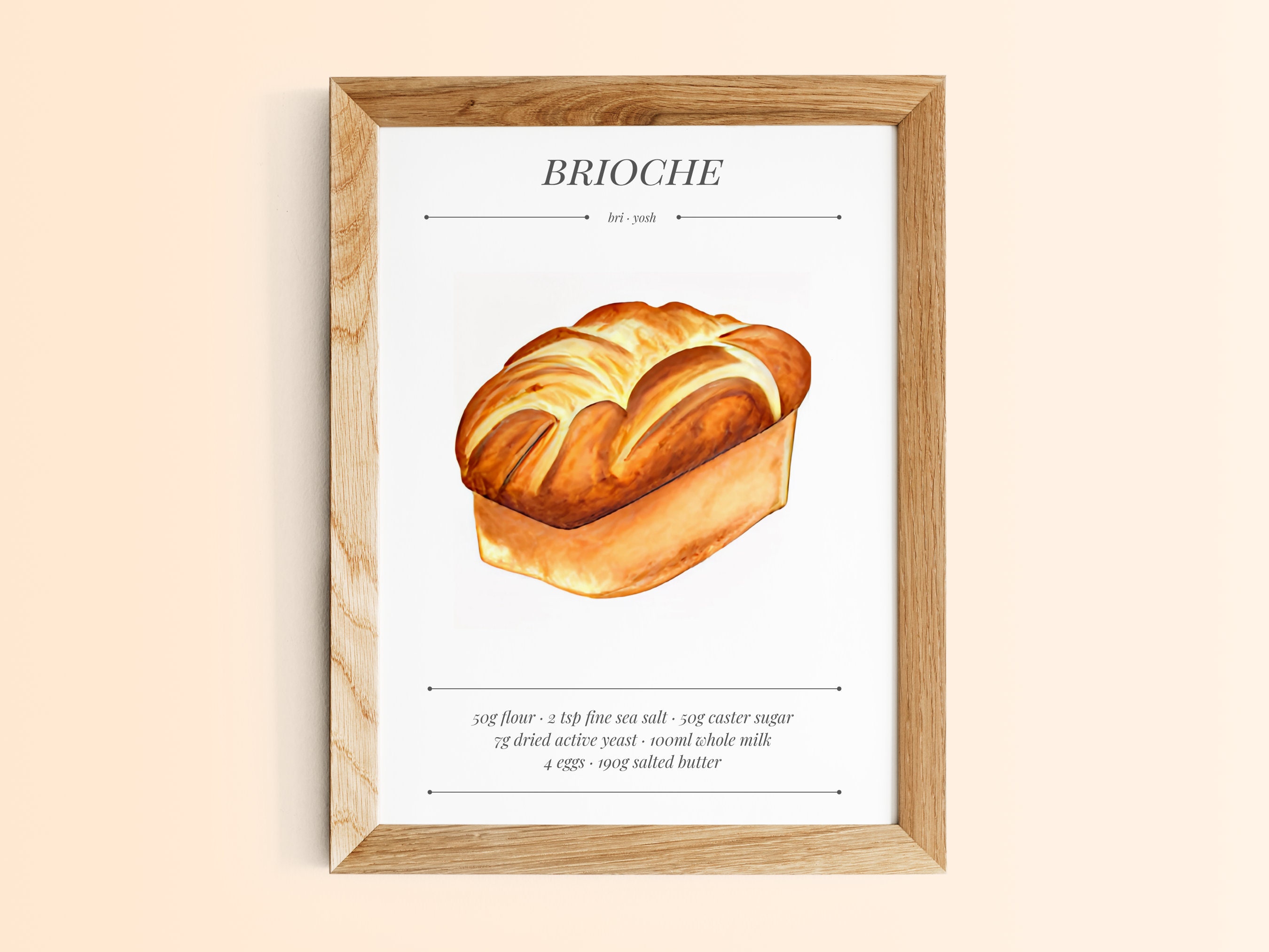 Kitchen Decor Printable Poster Bread French Bakery Wall Art Gallery Set ...