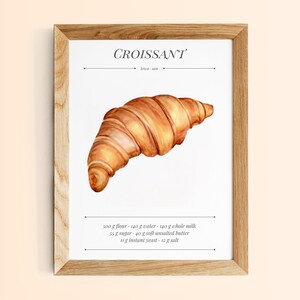 Kitchen Decor Printable Poster Bread French Bakery Wall Art Gallery Set ...
