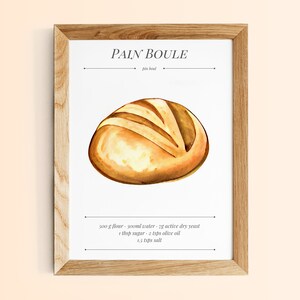 Kitchen Decor Printable Poster Bread French Bakery Wall Art Gallery Set ...