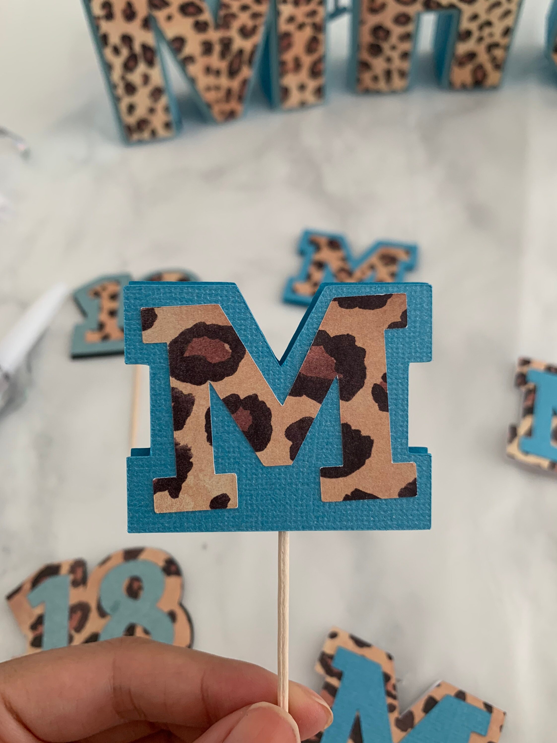 Cheetah Number & Letter Cupcake Toppers - Etsy
