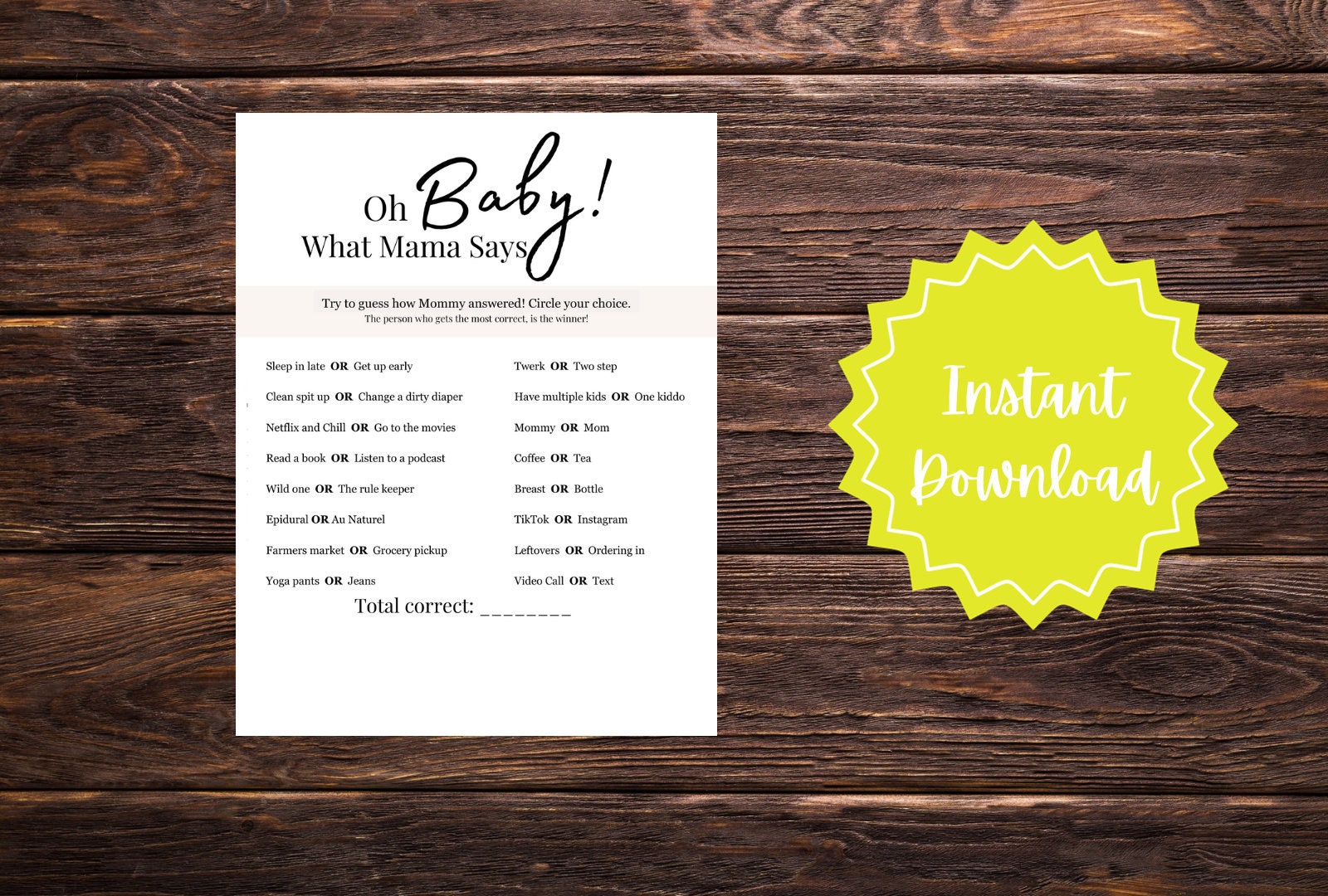 Baby Shower Games Printable Gender Reveal Instant Download - Etsy