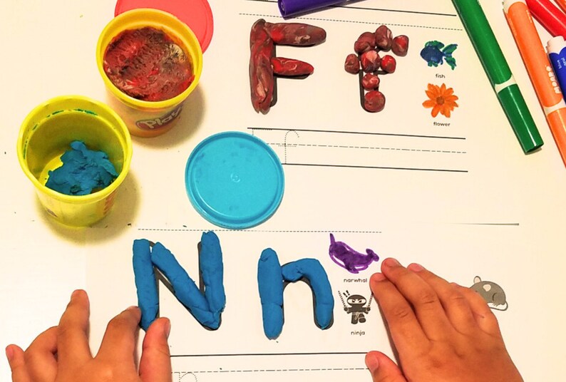 Alphabet Play Doh Mats: ABC Tracing Printables for Preschool (digital ...