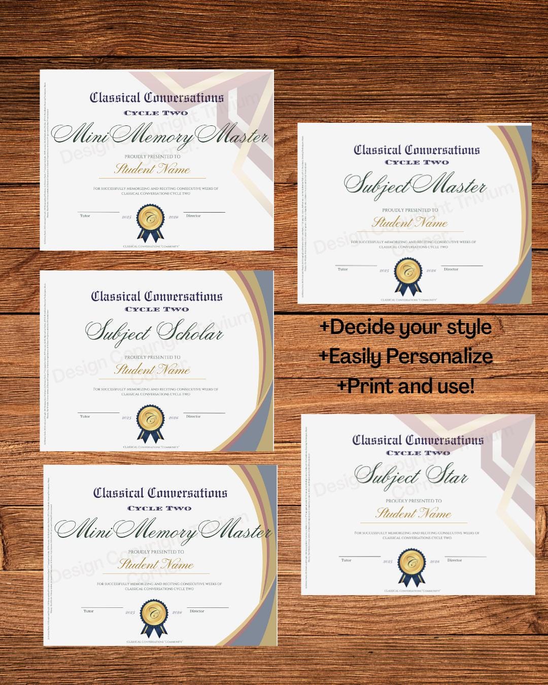 CC Cycle 2 Subject Master, Scholar, Star, Mini EOY Award Certificate ...