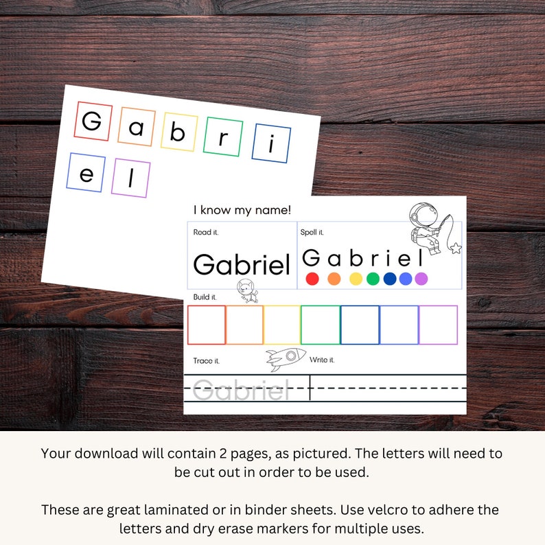 Spell and Write Name Mat: Preschool Learning Activity (digital Download ...