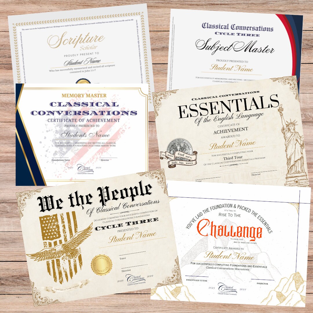 CC Cycle 3 EOY Celebration Bundle of Awards | Classical Conversation ...