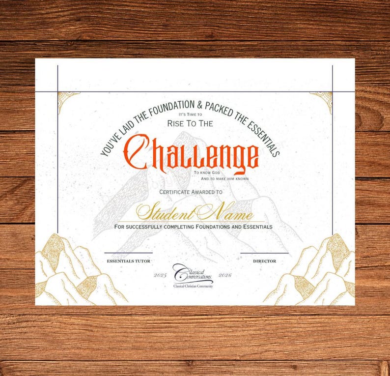 CC Cycle 2 Challenge Certificate, Editable EOY Award | Classical ...