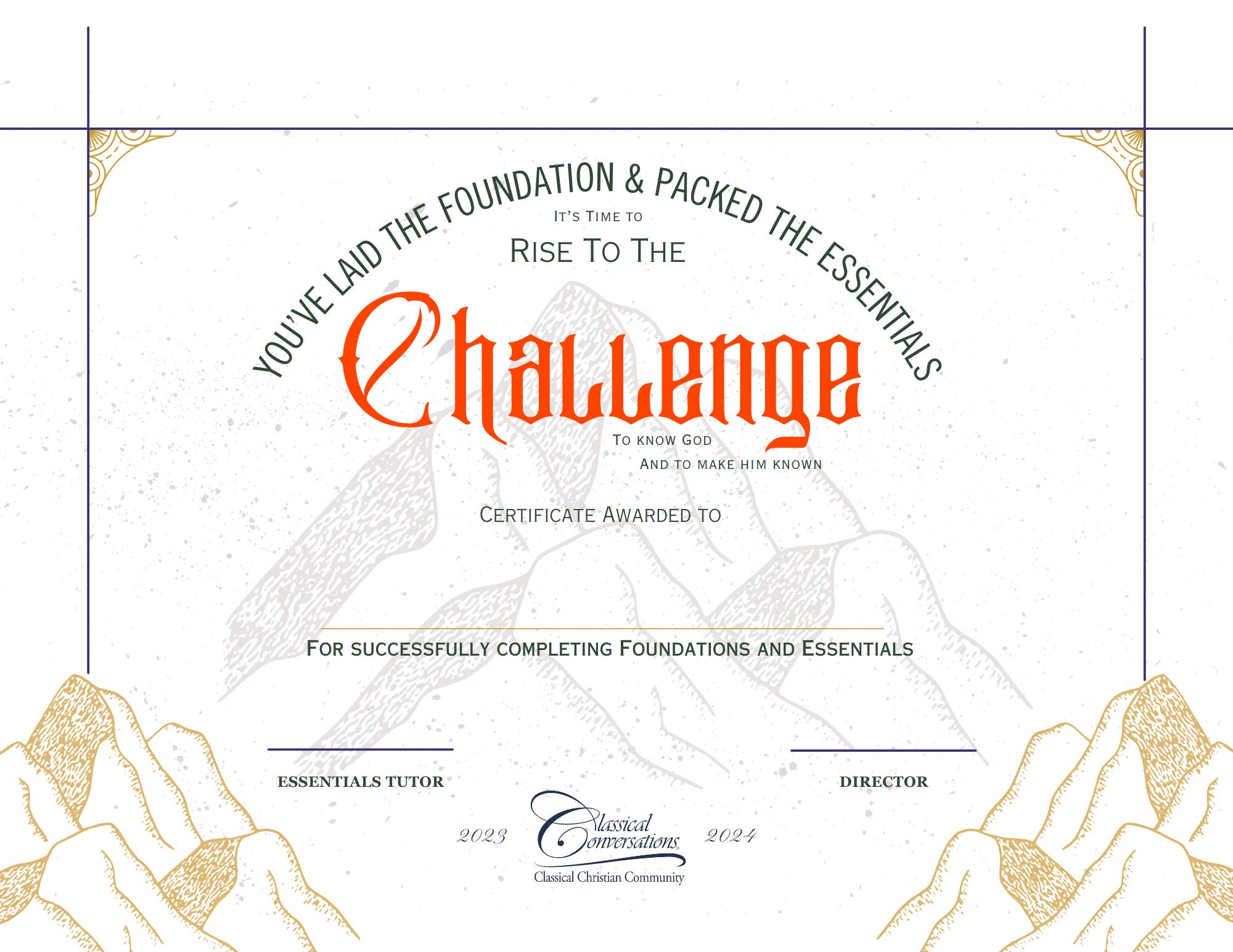 Rise to the Challenge | CC Graduate | Essentials | EOY | End of Year ...