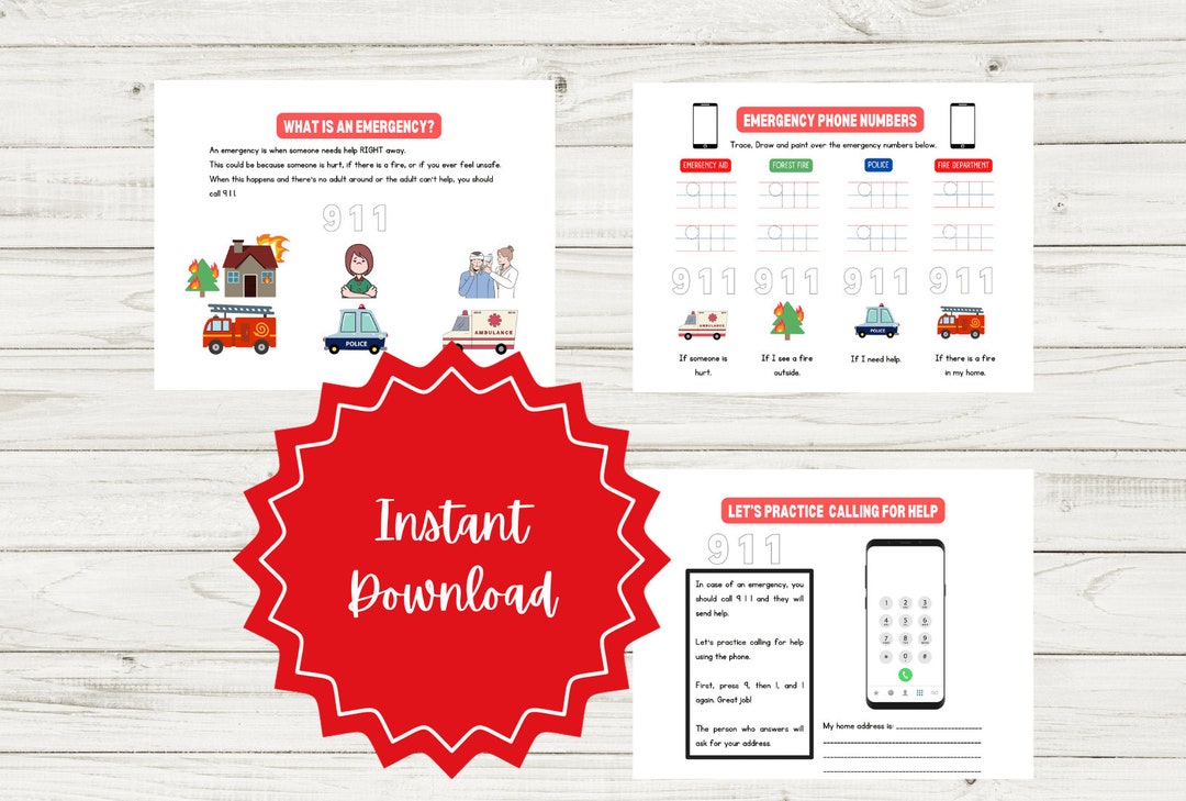 Life Skills for Kids: If There is an Emergency Printable, Teach & Learn ...