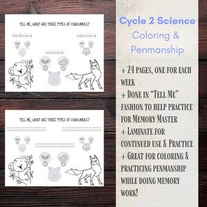 Classical Conversations Cycle 2 Science Worksheets: Coloring & Writing ...