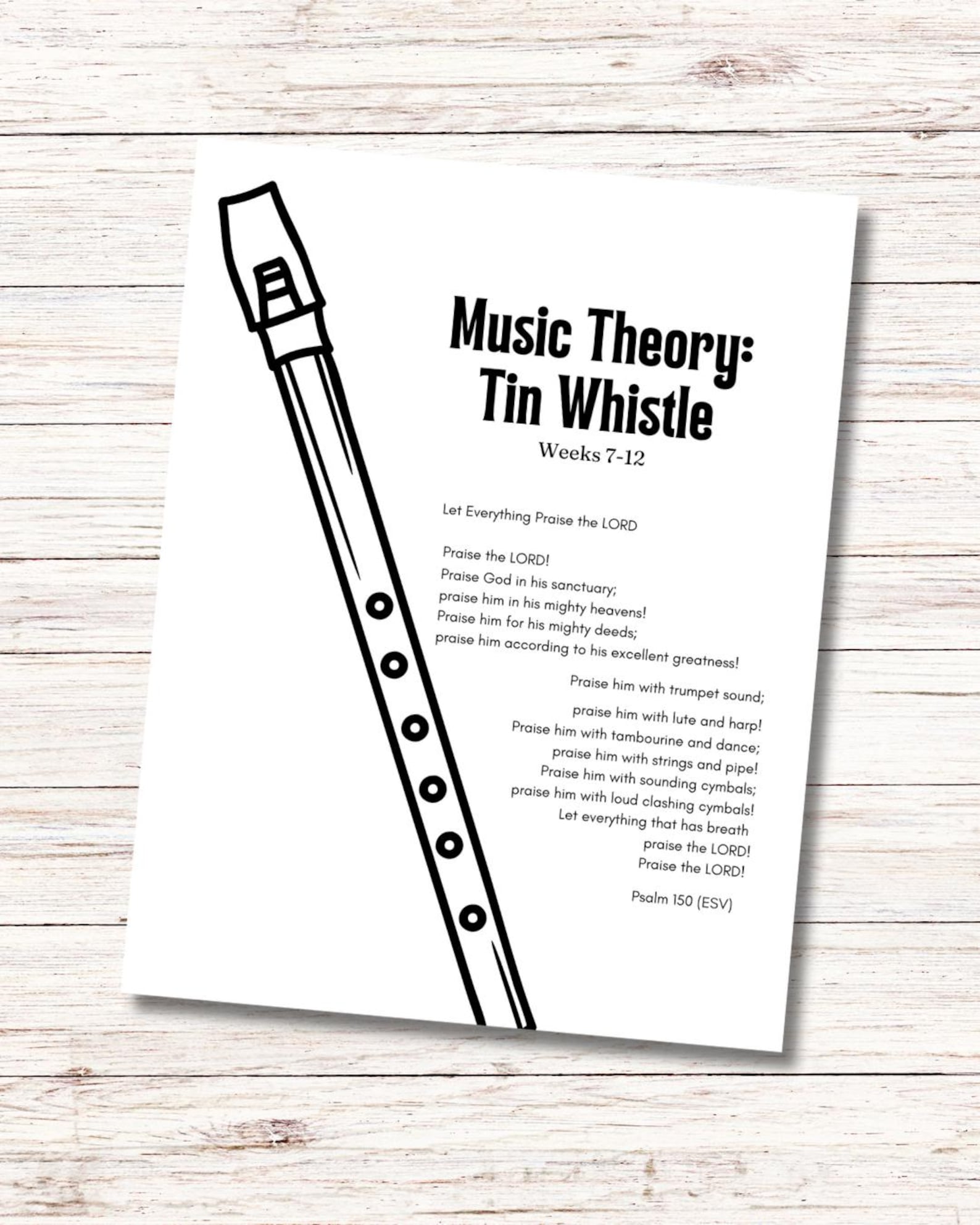 Tin Whistle Music Theory, Classical Conversations Supplement, Guide ...