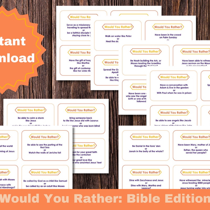 Bible Would You Rather - Etsy