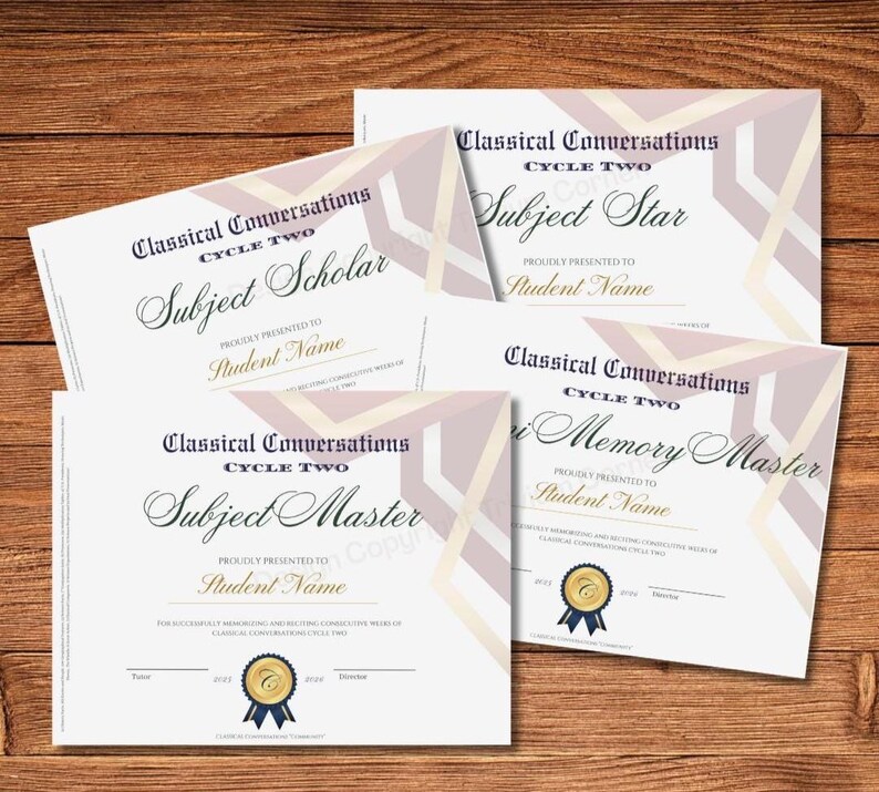 CC Cycle 2 Subject Master, Scholar, Star, Mini EOY Award Certificate ...