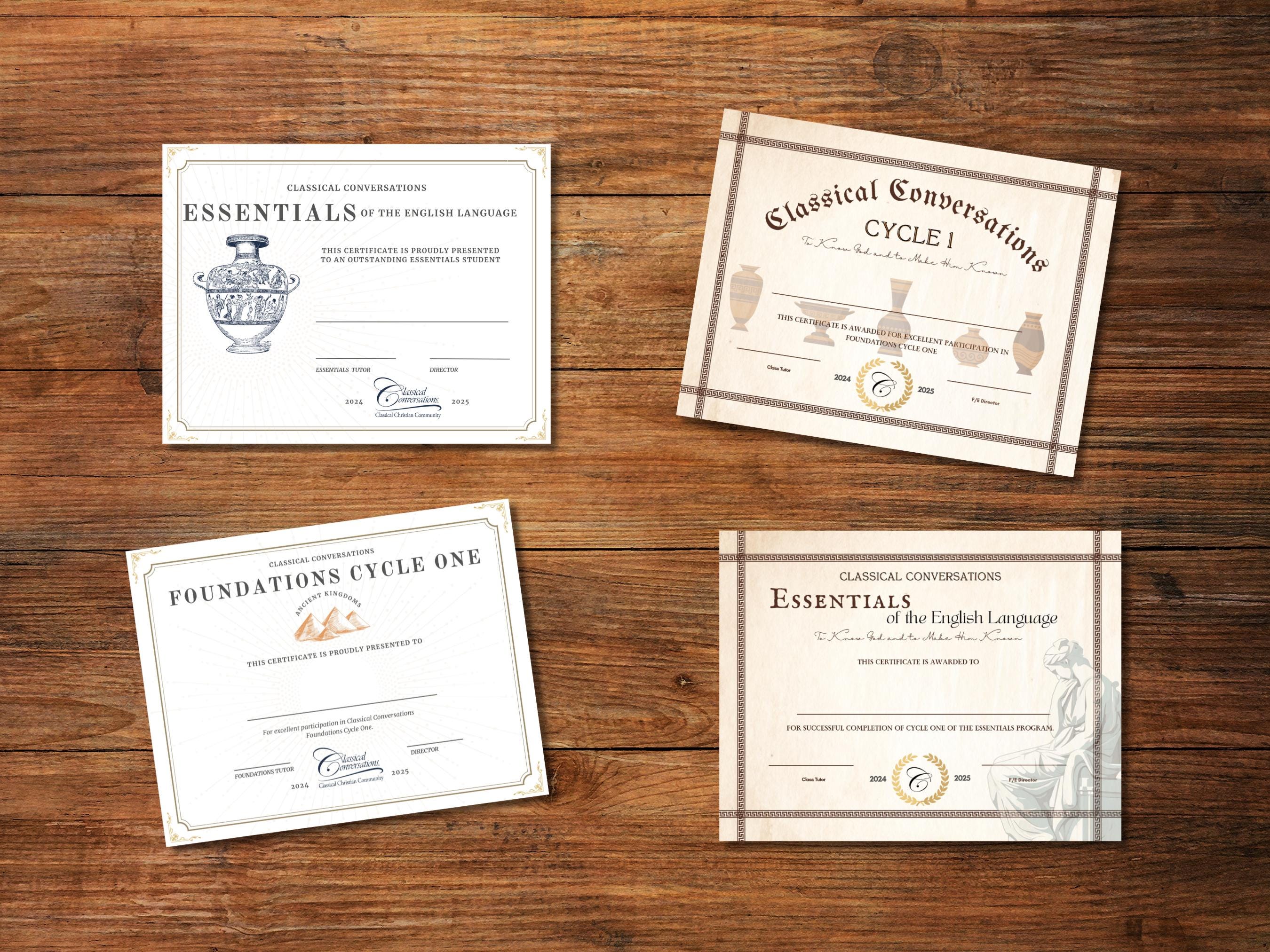 CC Cycle 1 EOY Celebration Bundle of Awards | Classical Conversation ...