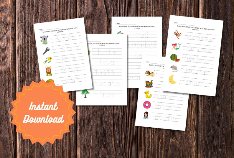 Word Tracing Worksheets, Educational Beginners, Writing Practice ...