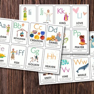 ABC Bible Flash Cards for Kids, Preschool Bible Activity, Learn ...