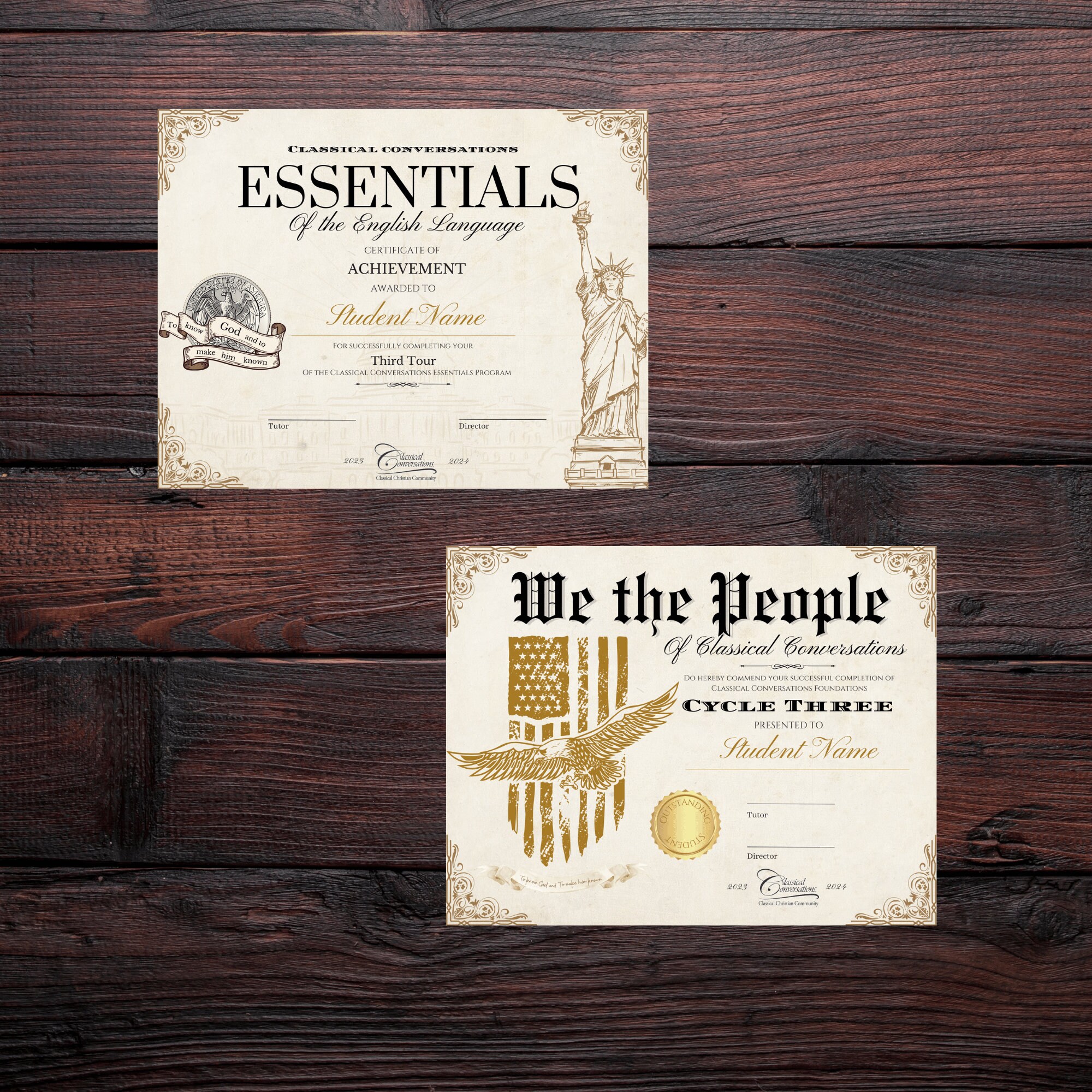 CC Cycle 3 EOY Celebration Bundle of Awards Classical Conversation ...