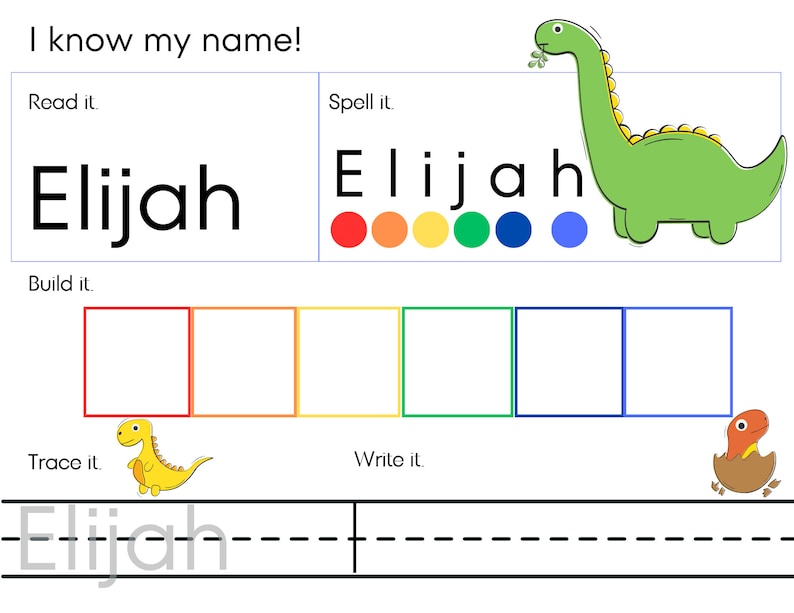 Spell and Write Name Mat: Preschool Learning Activity (digital Download ...