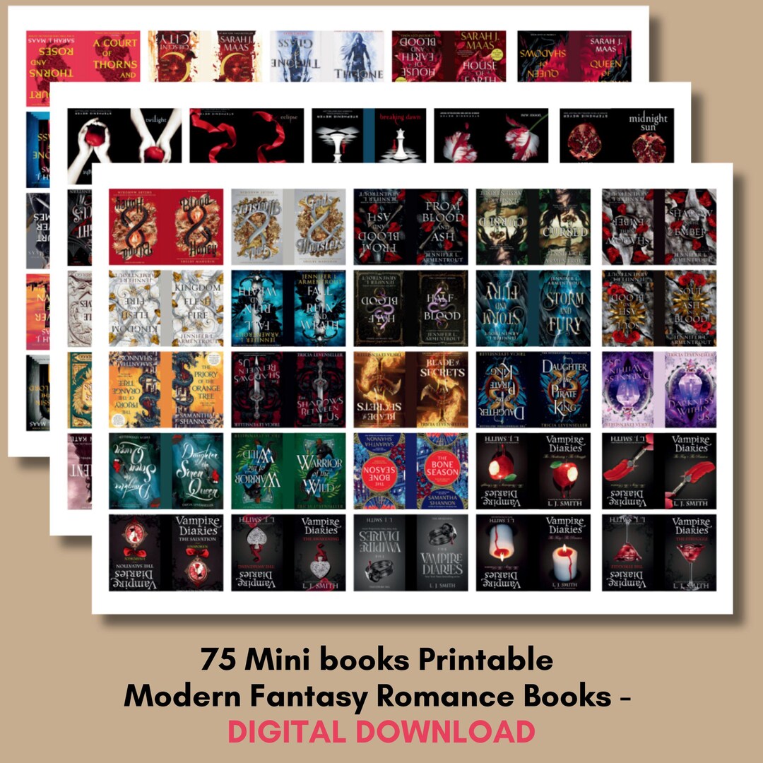 Modern Fantasy Romance I Rom Coms - 75 Mini Book Cover Prefilled for ...