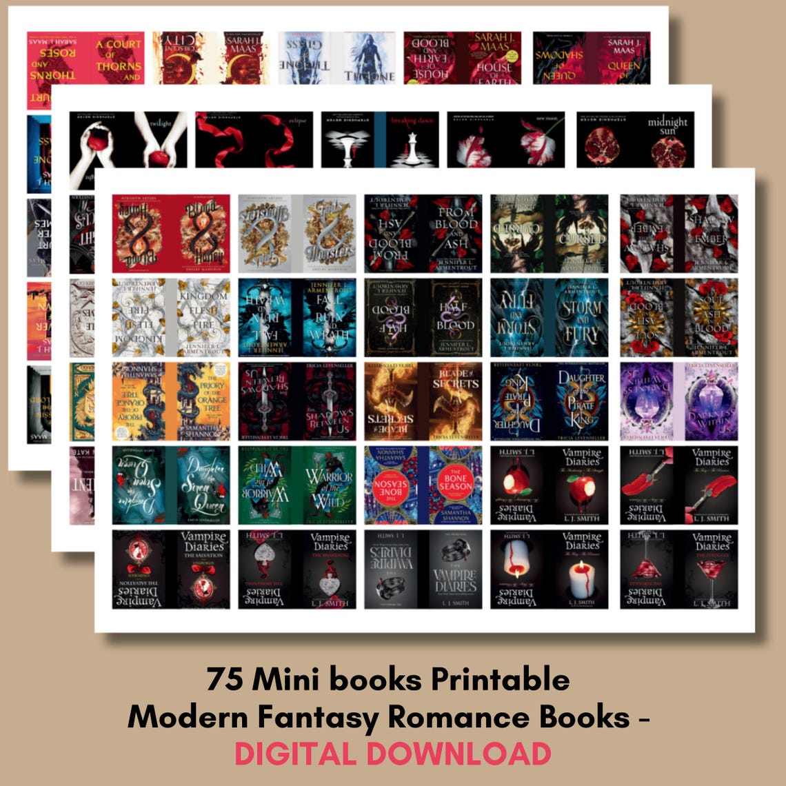 Modern Fantasy Romance I Rom Coms - 75 Mini Book Cover Prefilled for ...