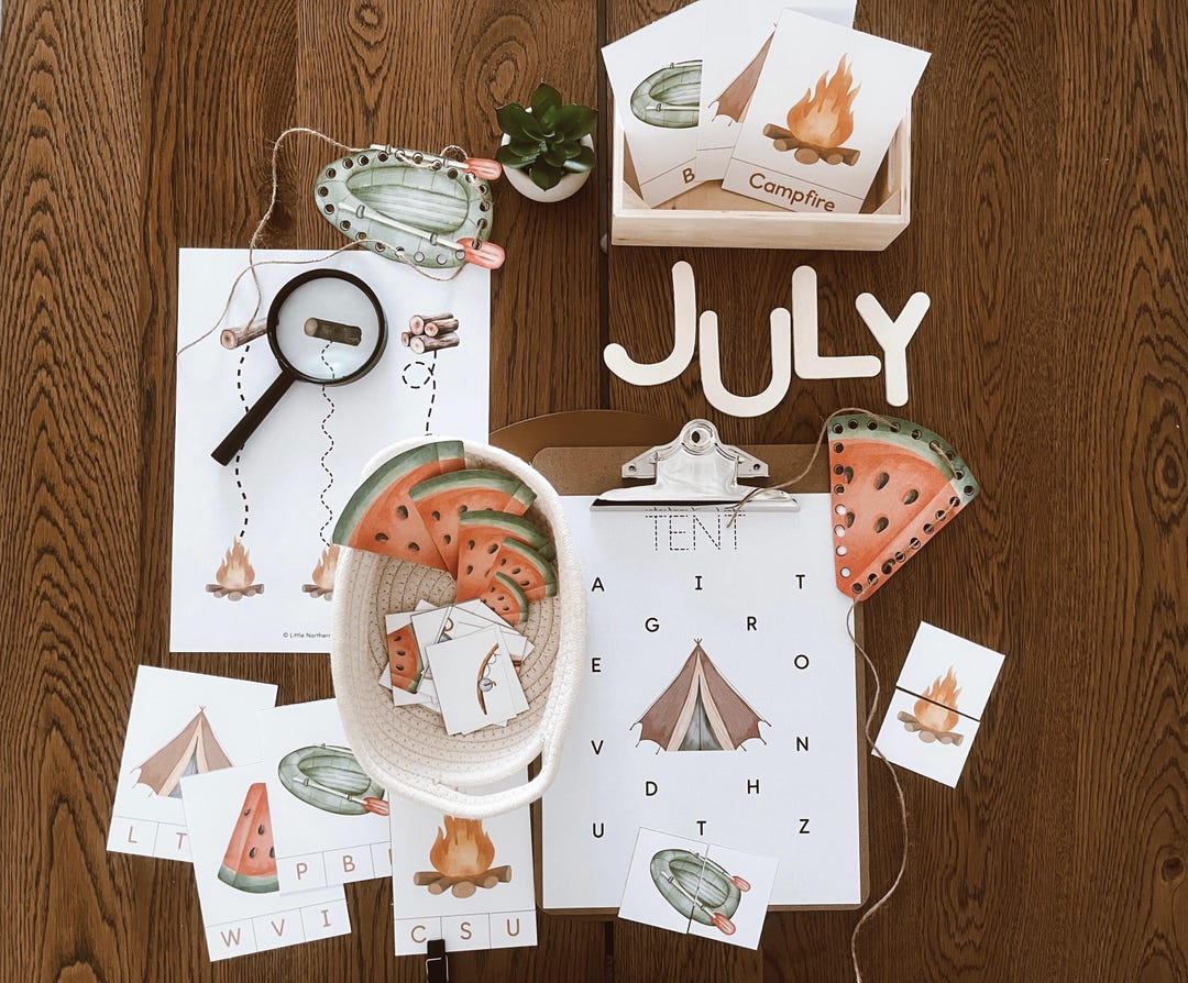 July Preschool Activity Pack: Summer Learning Printables (PDF) - Etsy
