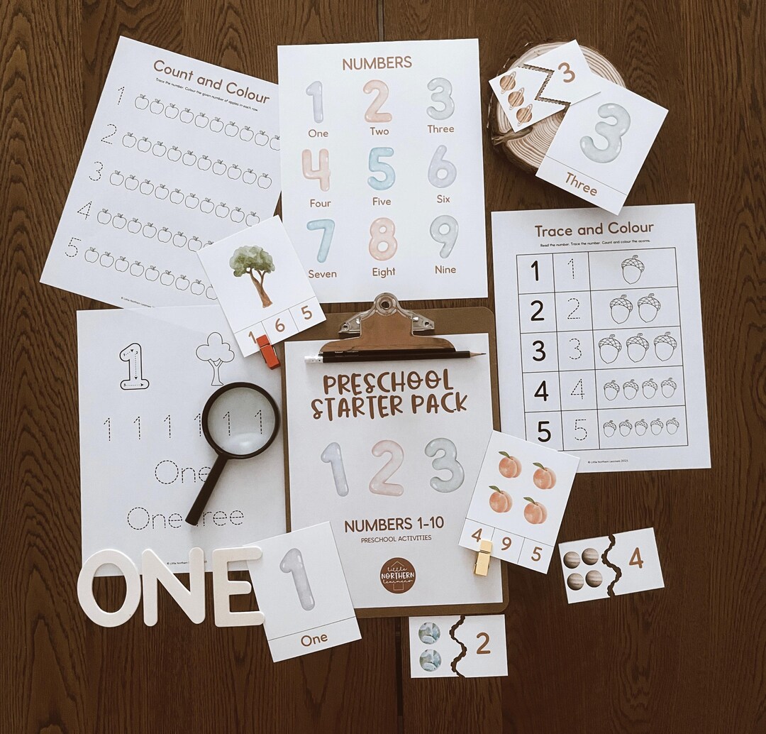 Numbers 1-10 Preschool Learning Pack: Flashcards, Puzzles (PDF Download ...