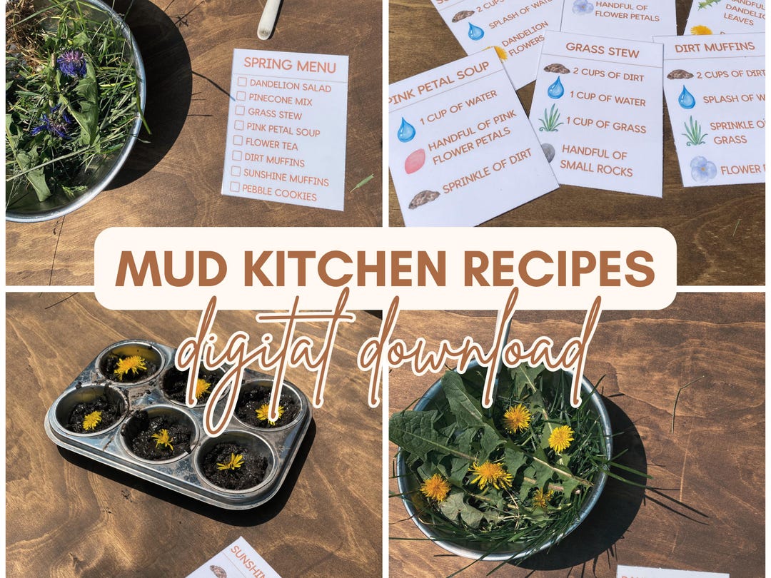 Mud Kitchen Recipe Cards: Homeschool Nature Activity Printables ...