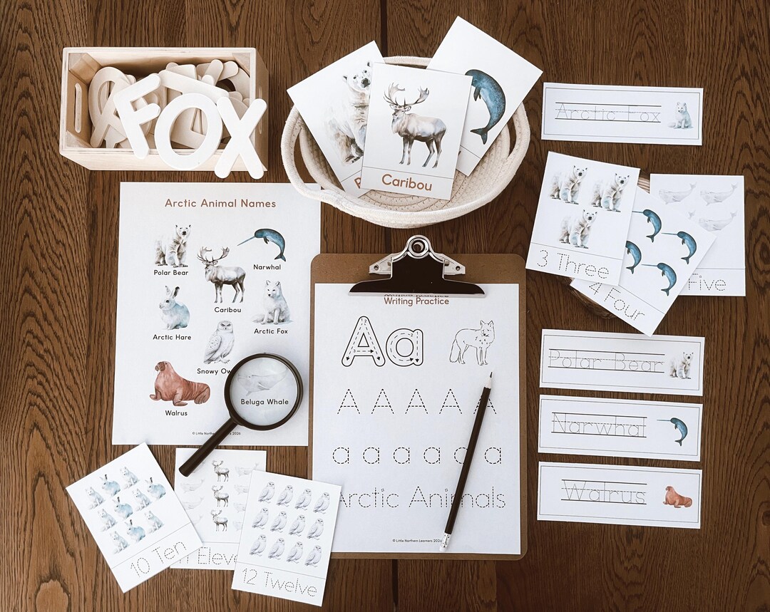Arctic Animals Unit Study | Kindergarten Homeschool Printables (digital ...