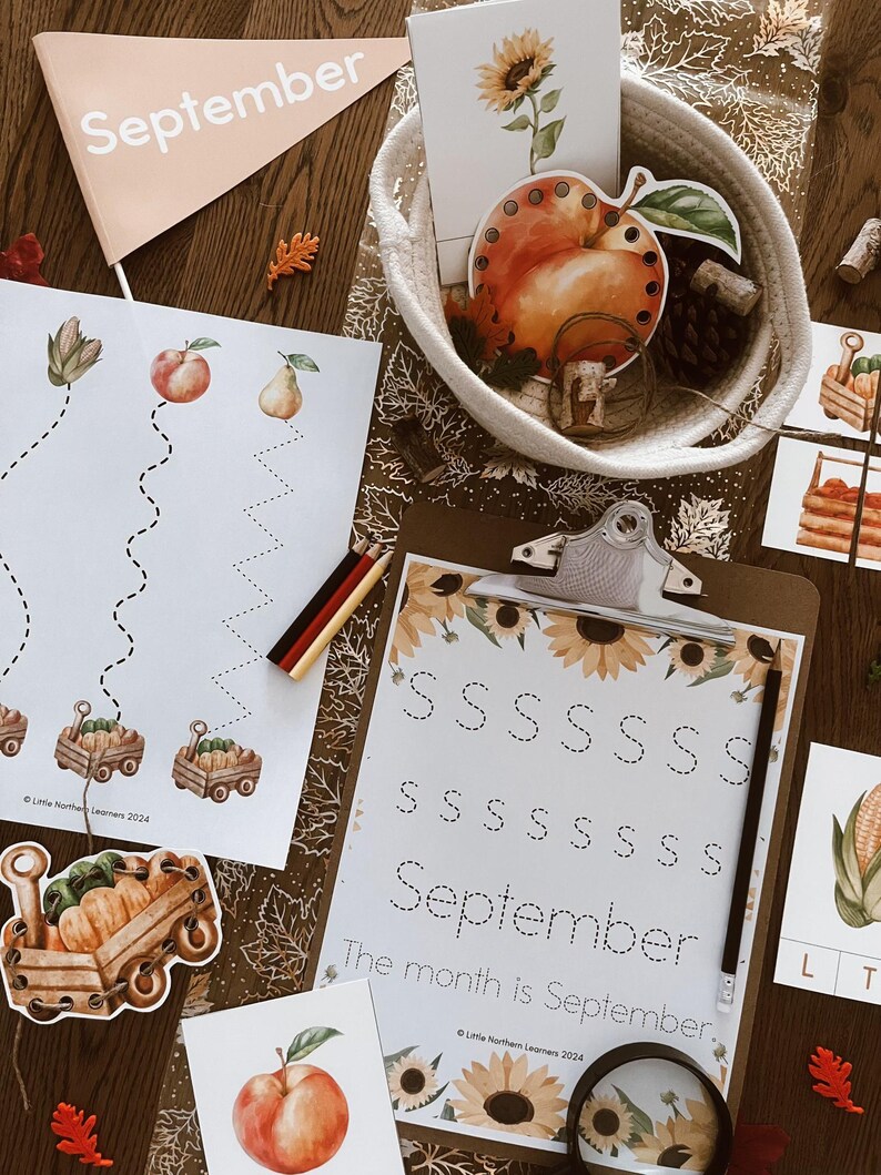 September Preschool Activity Bundle: Homeschool Early Learning (PDF ...