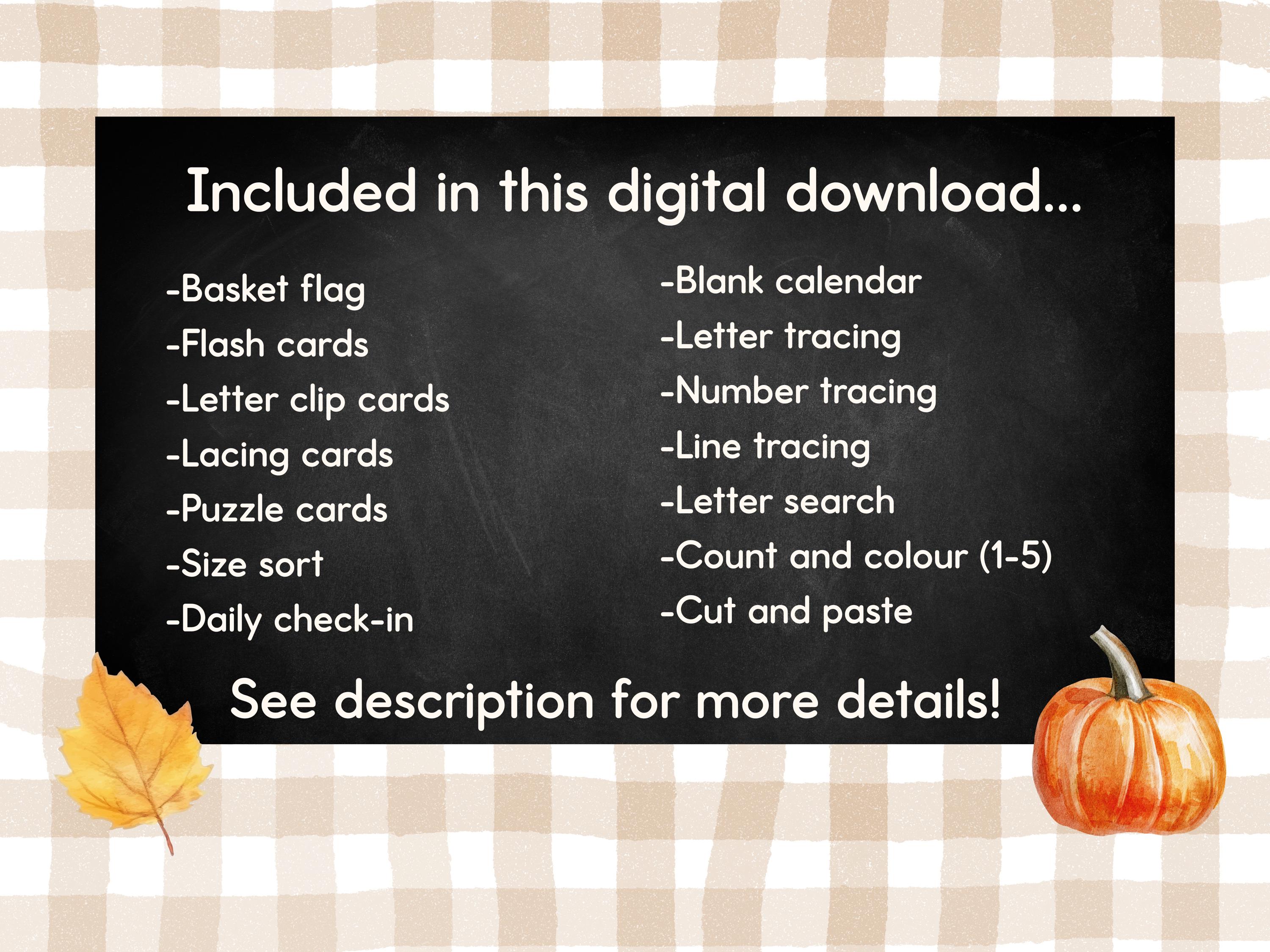 October Preschool Activity Bundle: Homeschool Learning (PDF Download ...