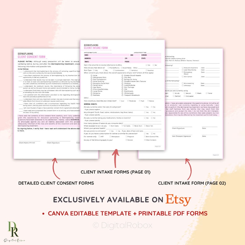 Dermaplaning Consent Form Dermaplane Intake Form - Etsy Canada