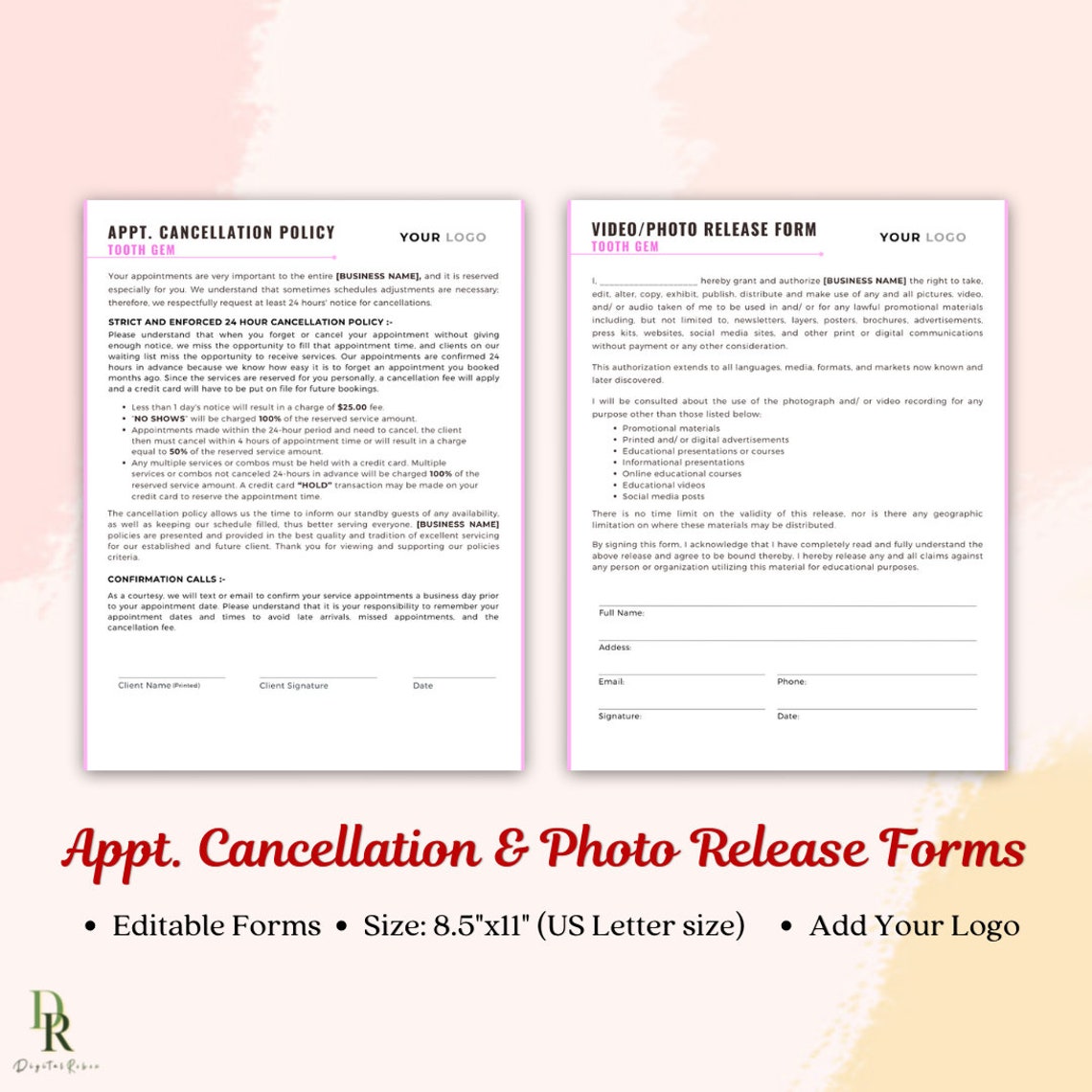 Tooth Gem Consent Form Tooth Gem Client Intake Form Tooth - Etsy