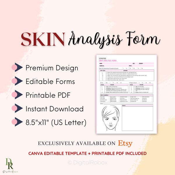 Skin Analysis Template - Etsy