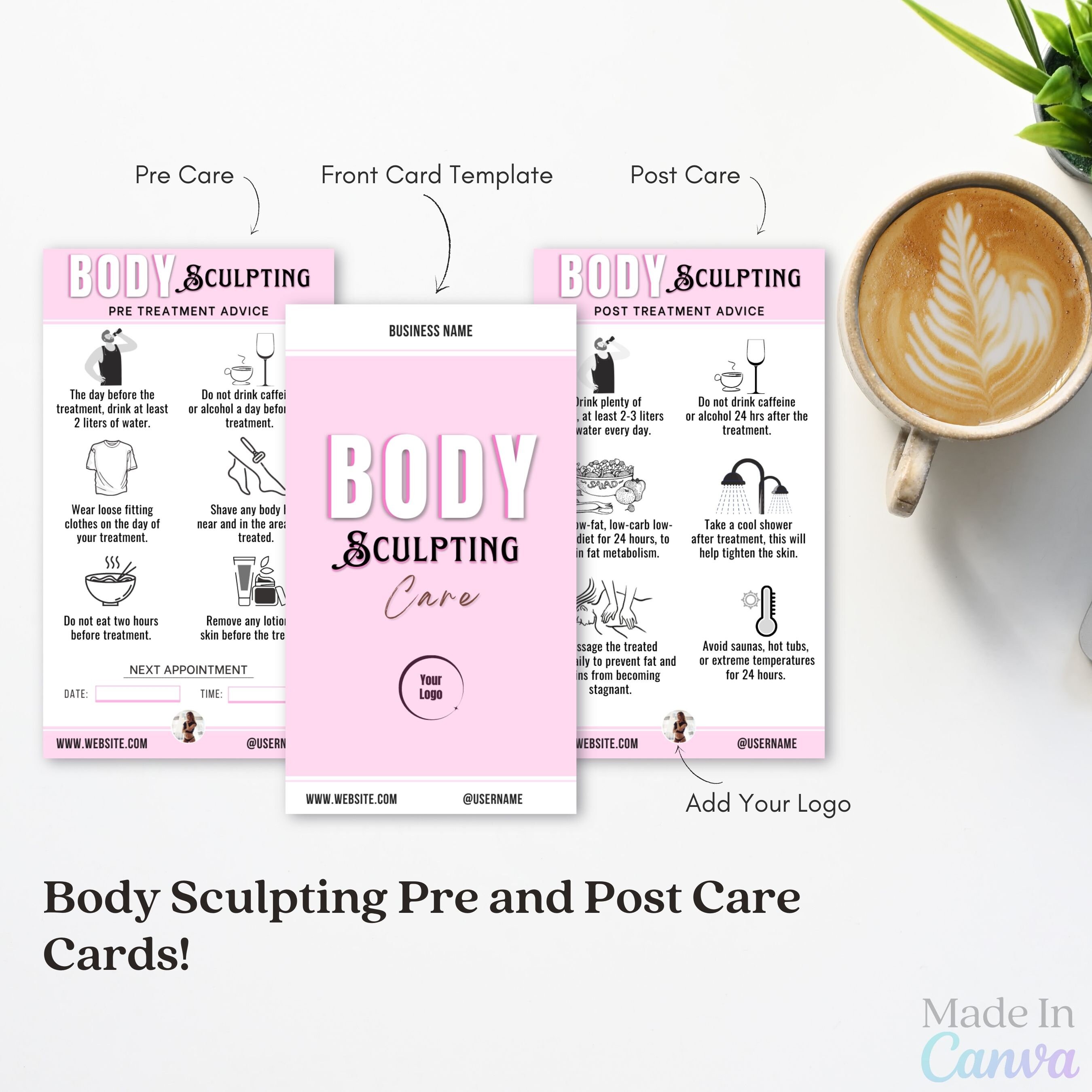 Body Sculpting Pre and Post Care Template, Printable Body Sculpting ...