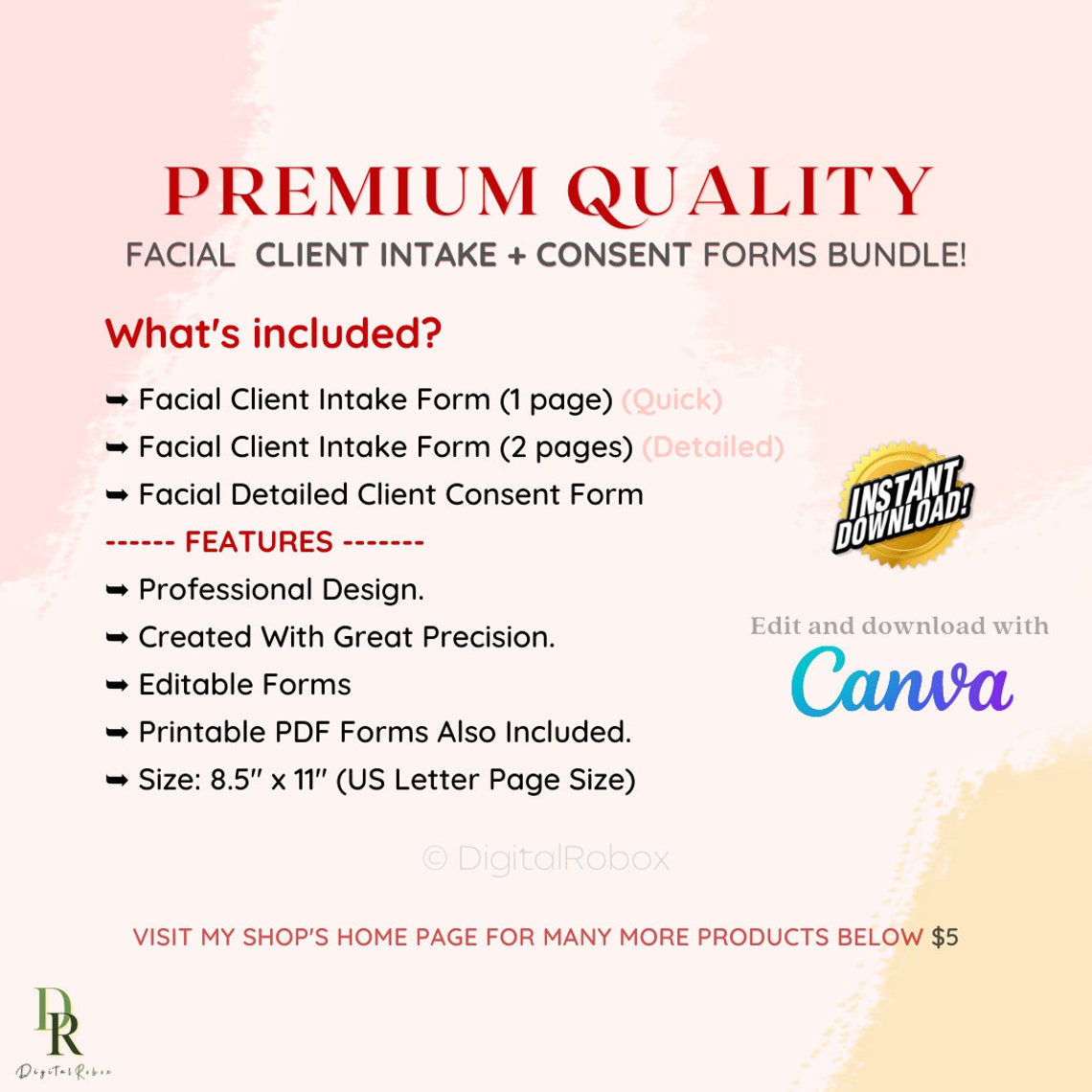 Facial Consultation Forms, Facial Consent Form, Facial Client Intake ...