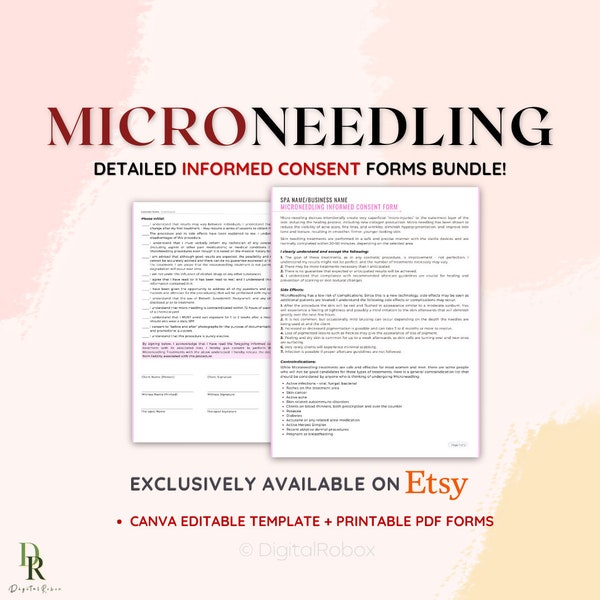 Microneedling Consent Form Template - Etsy