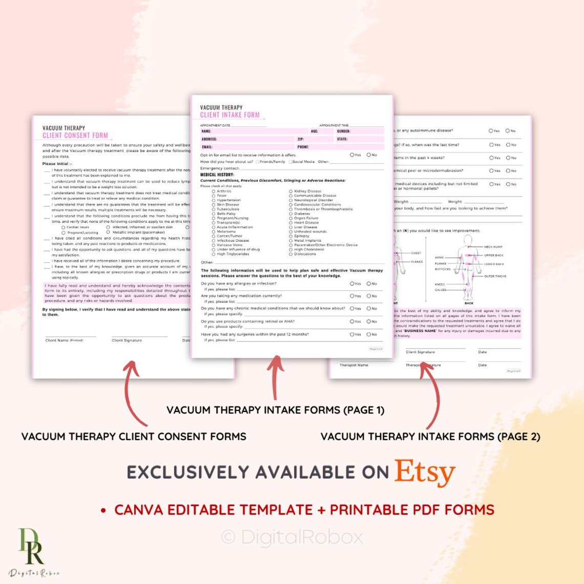 Vacuum Therapy Consent Form, Butt Lift Intake Form, Vacuum Therapy Body ...