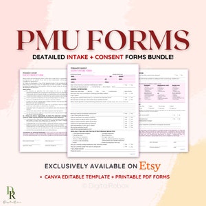 Permanent Makeup Forms, PMU Consent Forms, PMU Client Intake Form ...