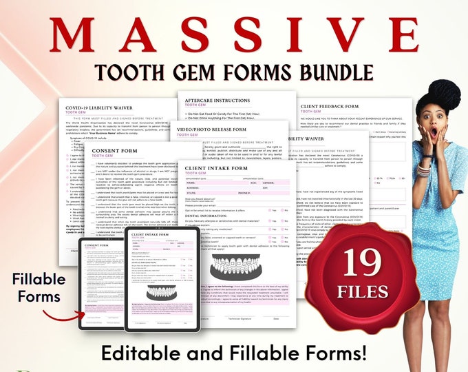 Editable Tooth Gem Client Intake Form, Tooth Jewel Application Form ...