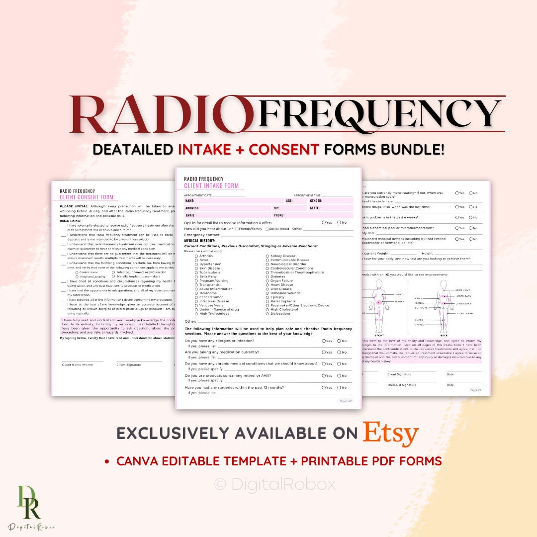 Radio Frequency Intake and Consent Form, Radio Frequency Skin ...