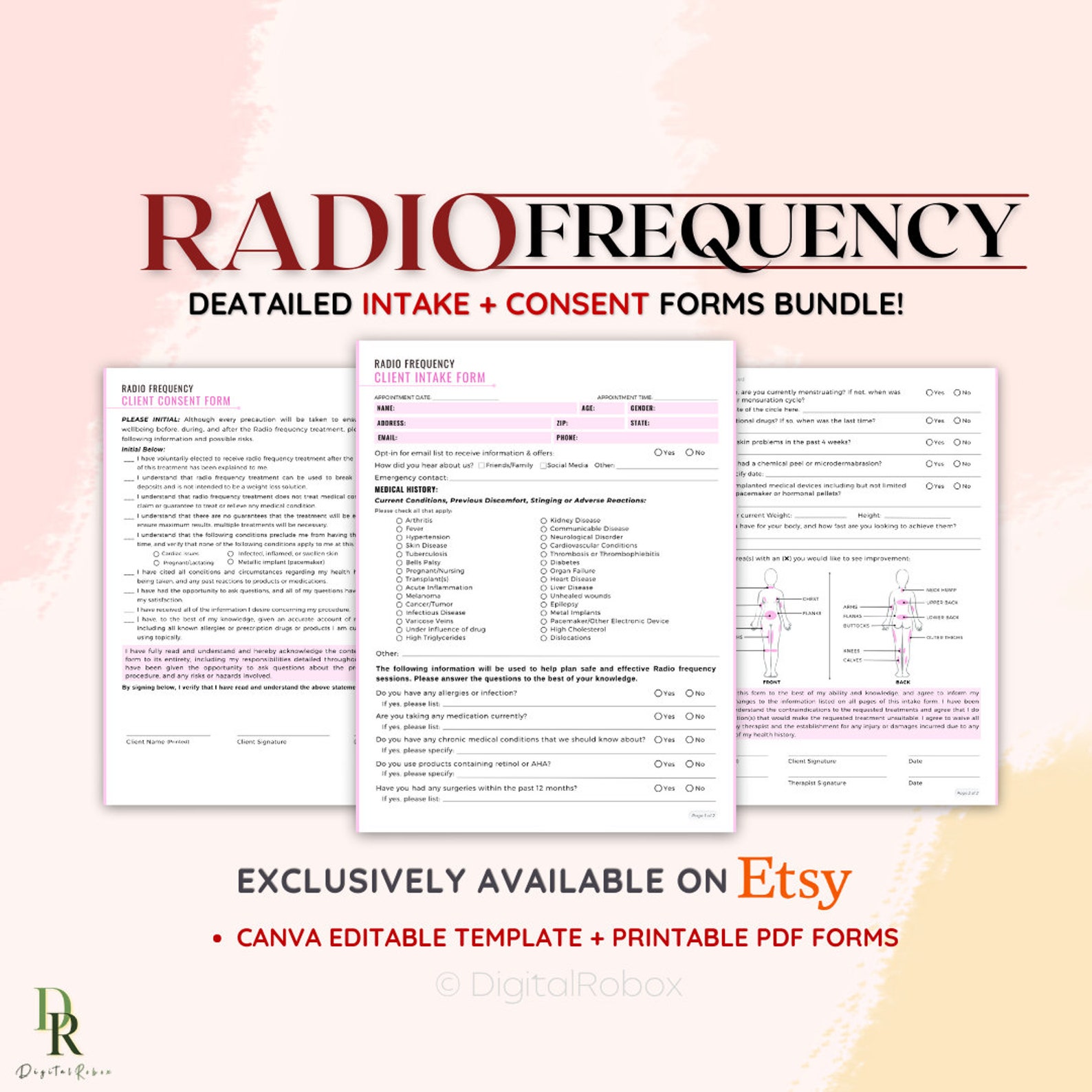 Radio Frequency Intake and Consent Form Radio Frequency Skin - Etsy